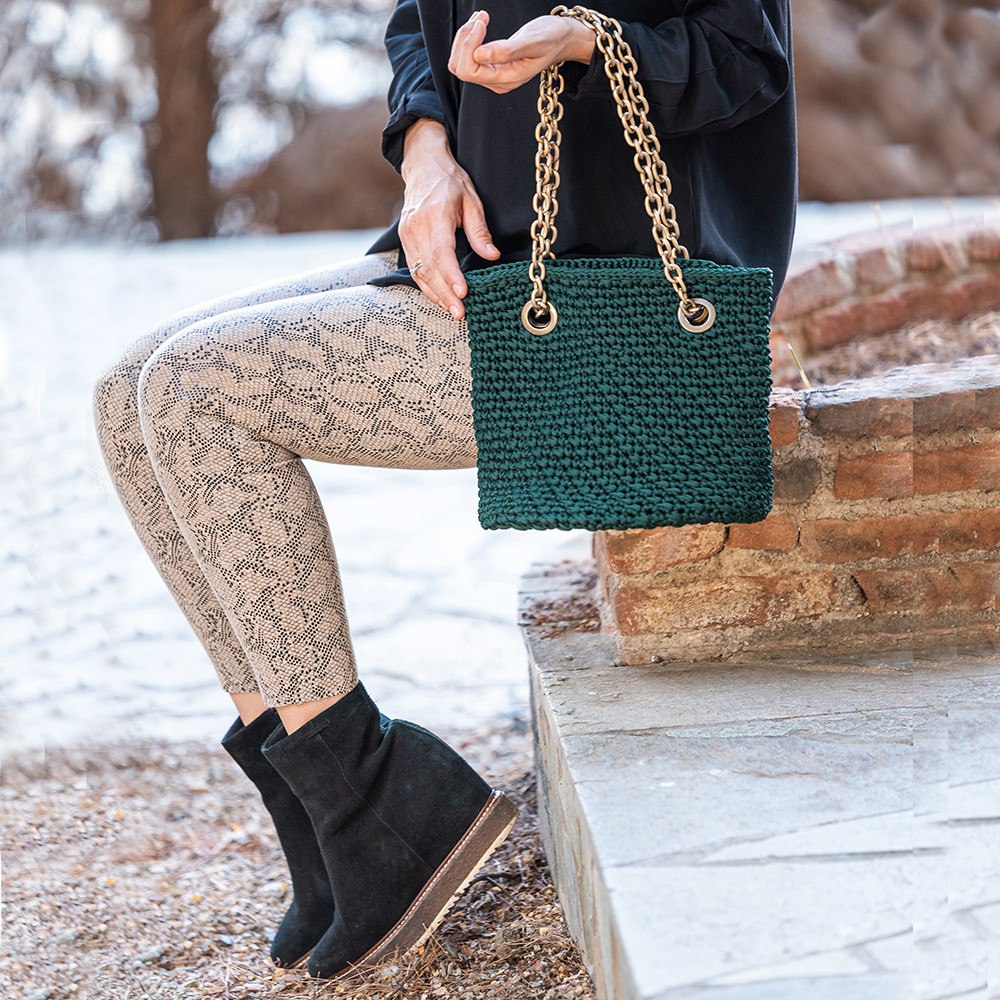 Handmade Knitted Pouch Bag